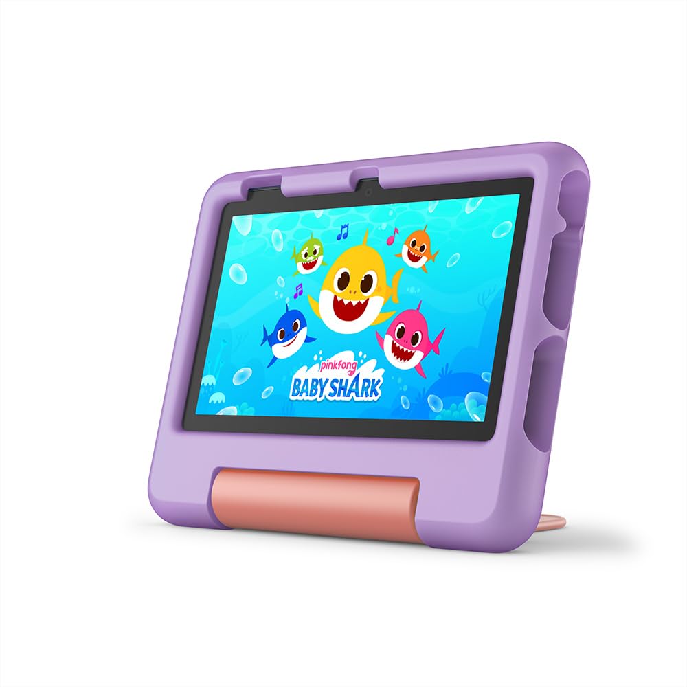 Fire 7 Kids Tablet (16GB, Purple) + Kids Stylus