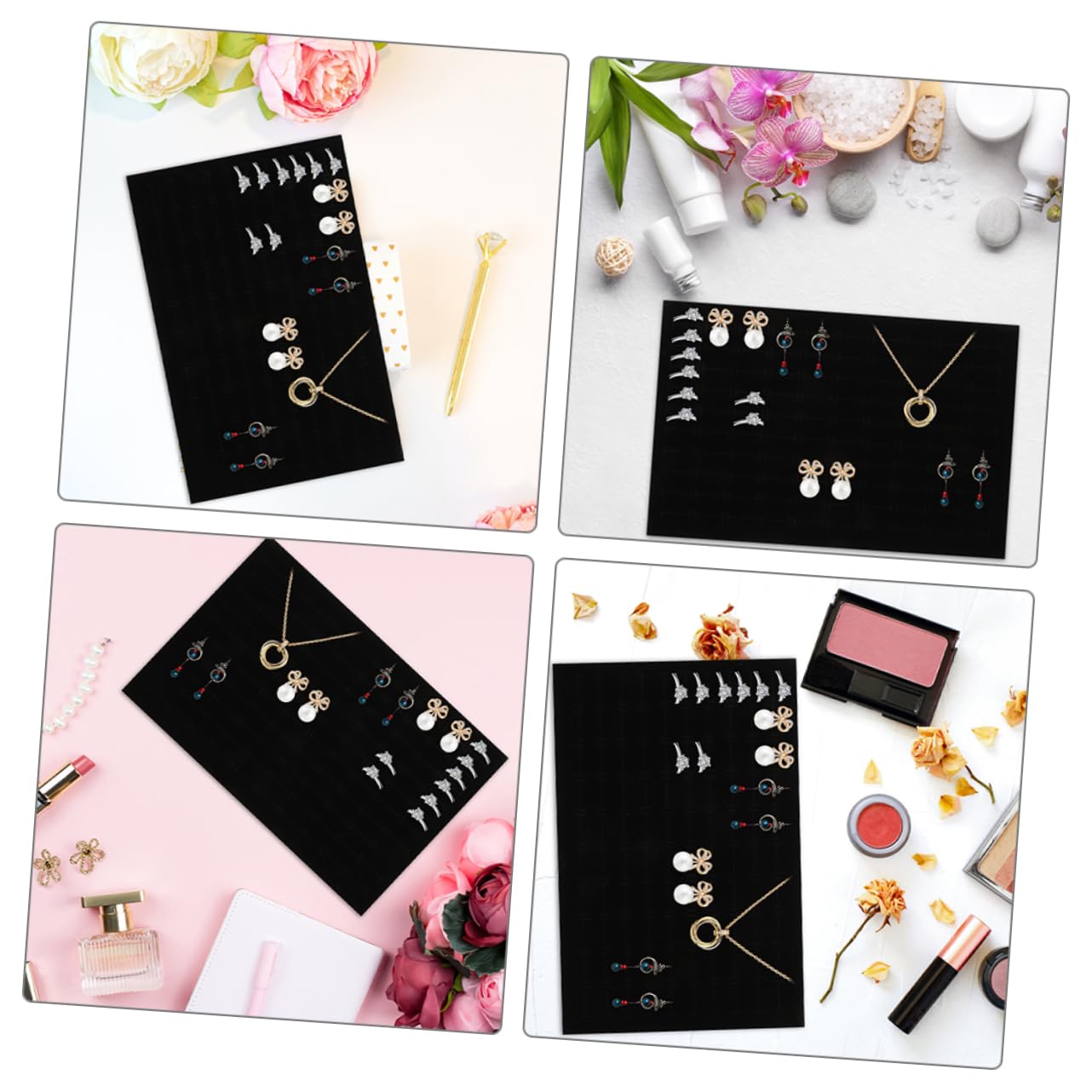 Alipis Sponge Earring Holder 3pcs Box jewelry box pad jewelry showcase trays earring display tray jewelry dish tray jewelry display pad rings insert display mat earrings bracket sponge