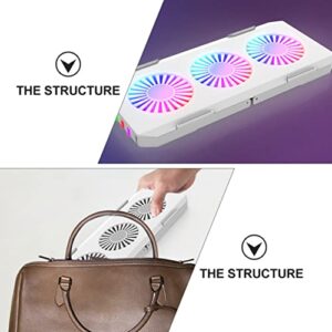 UKCOCO Cooling Base Computer Mount Laptop Cooling Pad Notebook Cooler USB Laptop Cooler Laptop Stand Holder Laptop Air Cooler USB Fan Laptop Fan Quiet Laptop Cooler Diode Abs White Led