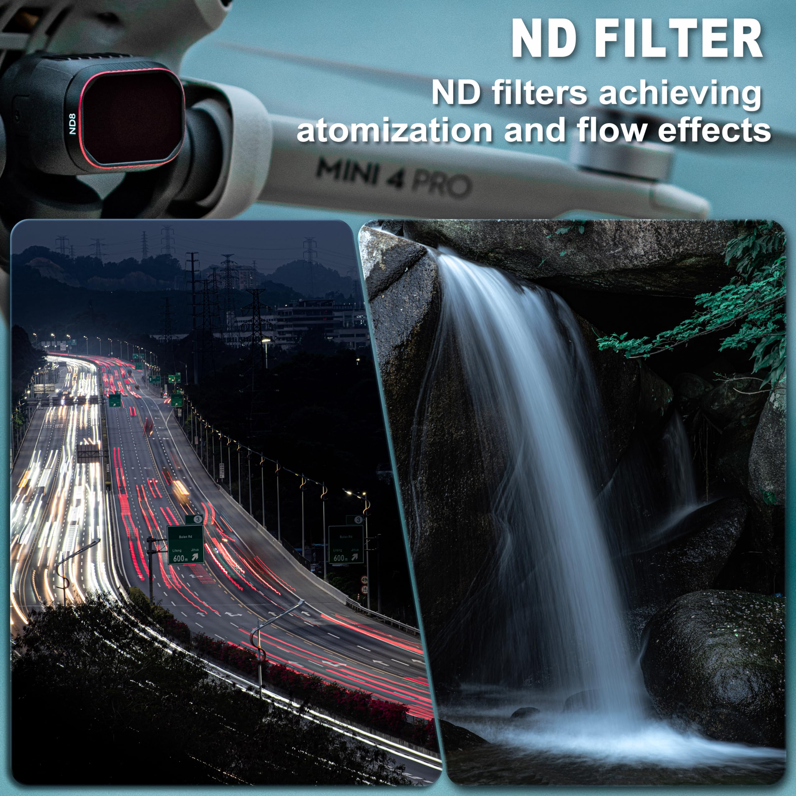 STARTRC ND Filters Set for DJI Mini 4 Pro Accessories -6 Pack (ND8,ND16,ND32,ND64,ND256,CPL)(Aluminum Version)