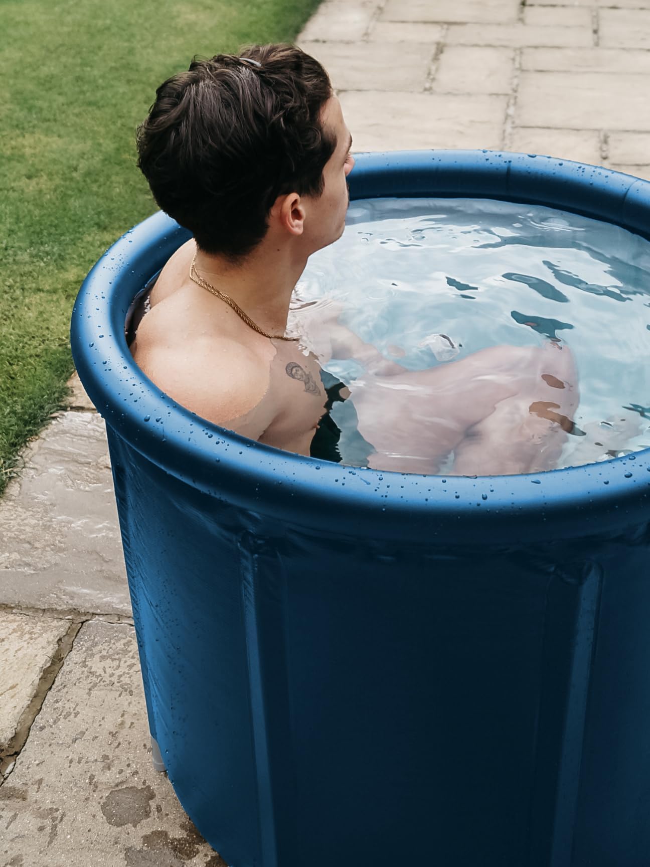 ICE TUB Portable Ice Bath for Athletes with Lid, Pump, Manual, and Anti-Leak Materials: 100 Gallons Cold Water Therapy Tub for Indoors and Outdoors, 5 Layer Cold Plunge Pool