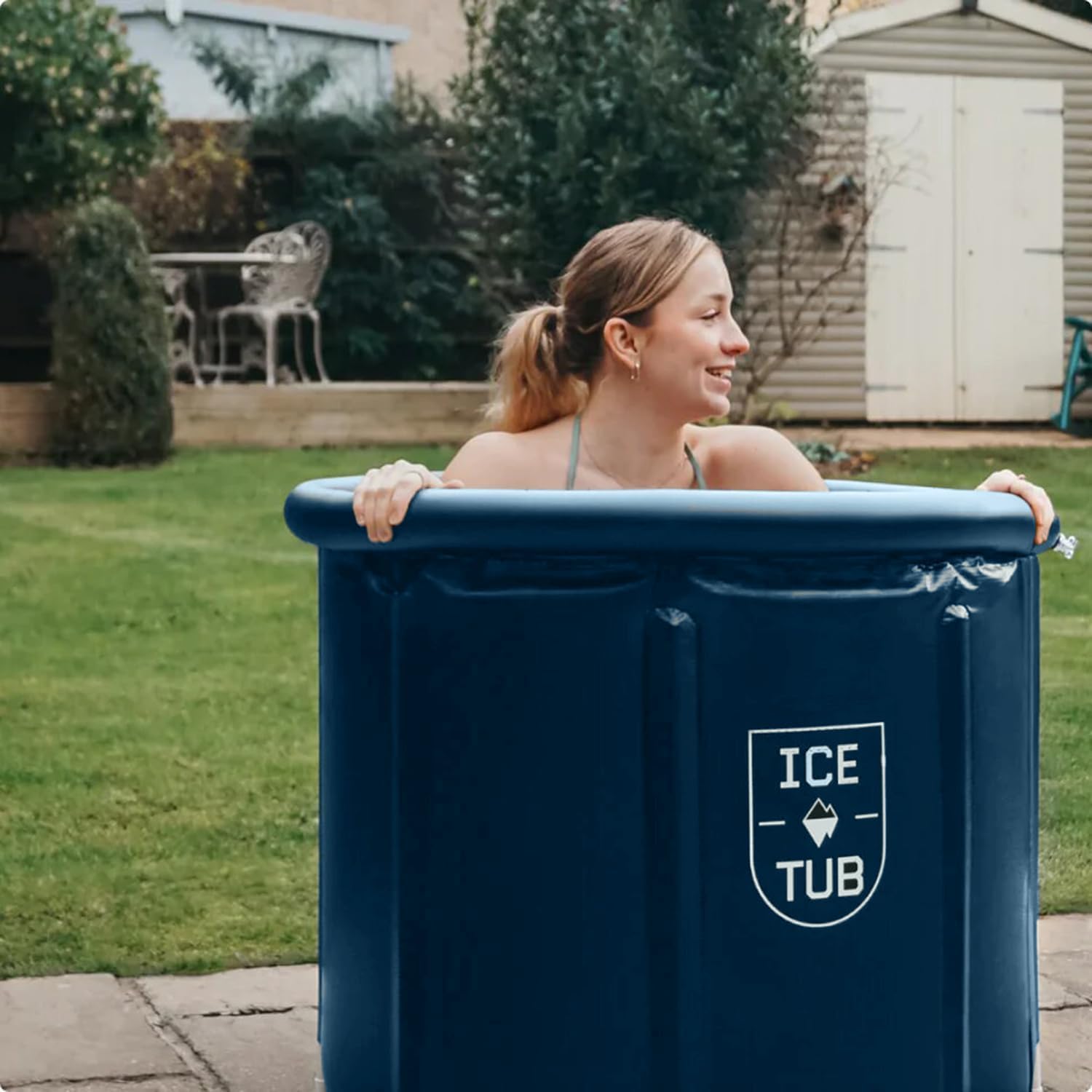 ICE TUB Portable Ice Bath for Athletes with Lid, Pump, Manual, and Anti-Leak Materials: 100 Gallons Cold Water Therapy Tub for Indoors and Outdoors, 5 Layer Cold Plunge Pool