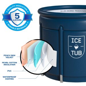 ICE TUB Portable Ice Bath for Athletes with Lid, Pump, Manual, and Anti-Leak Materials: 100 Gallons Cold Water Therapy Tub for Indoors and Outdoors, 5 Layer Cold Plunge Pool