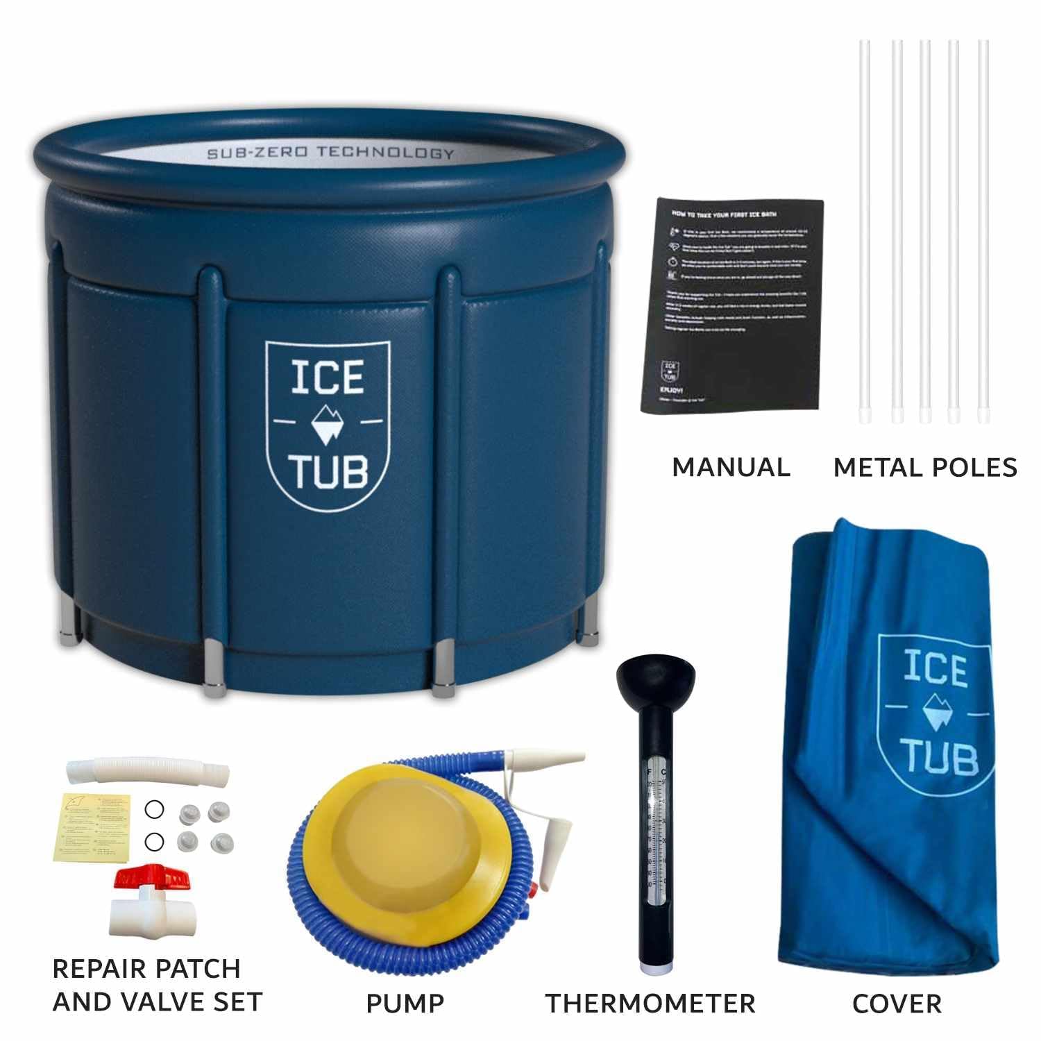 ICE TUB Portable Ice Bath for Athletes with Lid, Pump, Manual, and Anti-Leak Materials: 100 Gallons Cold Water Therapy Tub for Indoors and Outdoors, 5 Layer Cold Plunge Pool