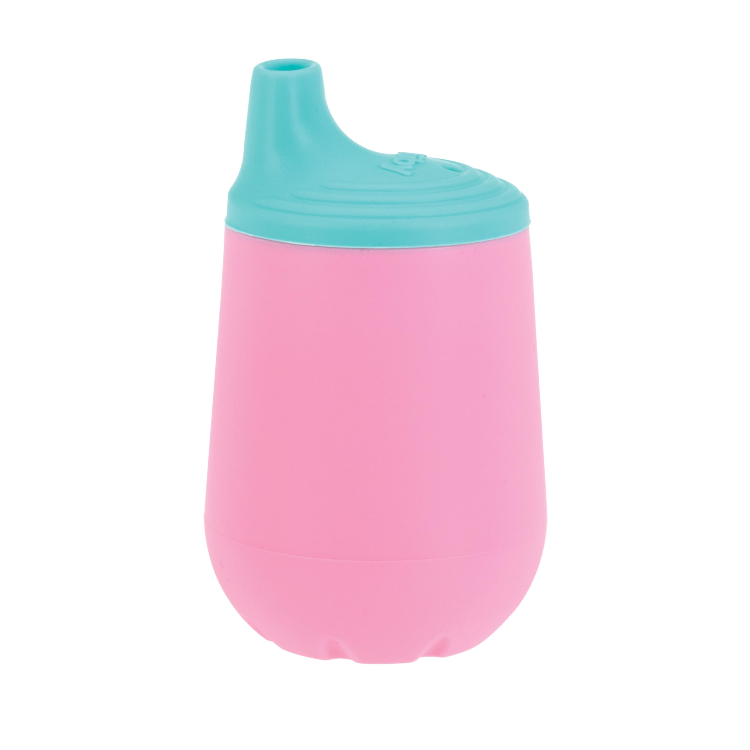 Nuby First Training Cup Set - Silicone Tumbler with Spout and Straw Combo - 4 oz - 6+ Months - Pink