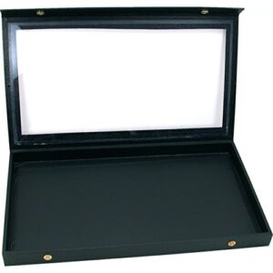 FindingKing Foam Insert 144 Ring Slot & Black Glass Top Jewelry Case (Snap close lid)