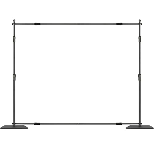 VEVOR 10ft x10ft Pipe and Drape Kit, Heavy Duty Backdrop Stand with Carbon Steel Base, Adjustable Backdrop Support with 2 Clamps and A Carry Bag for Wedding, Party, Event, Photography and Exhibition