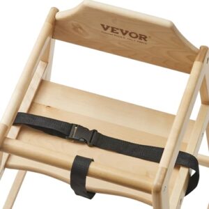 VEVOR Wooden Double Solid Wood Feeding, Eat & Grow Portable High, Easy to Clean Baby Booster Seat, Compact Toddler Chair, Natural