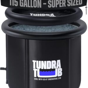 TUNDRA TUB XL Cold Plunge - 115 Gallon Ice Bath for Athletes & Recovery | Cold Therapy Pod includes Cover, Travel Bag, Ice Pack, Pump, Thermometer & Beanie | Recover & Boost Energy | USA Based (TTXL1)