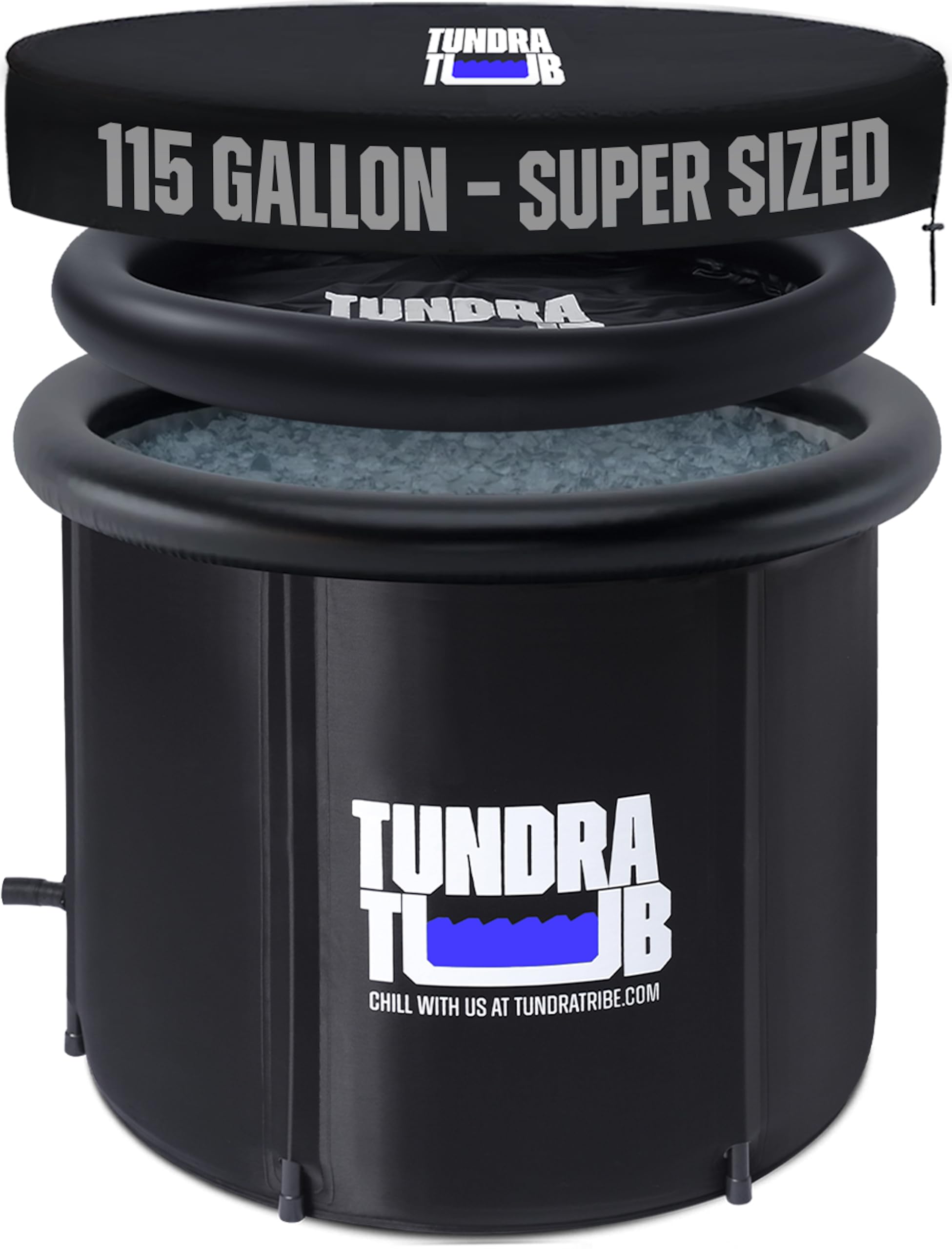 TUNDRA TUB XL Cold Plunge - 115 Gallon Ice Bath for Athletes & Recovery | Cold Therapy Pod includes Cover, Travel Bag, Ice Pack, Pump, Thermometer & Beanie | Recover & Boost Energy | USA Based (TTXL1)