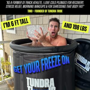 TUNDRA TUB XL Cold Plunge - 115 Gallon Ice Bath for Athletes & Recovery | Cold Therapy Pod includes Cover, Travel Bag, Ice Pack, Pump, Thermometer & Beanie | Recover & Boost Energy | USA Based (TTXL1)