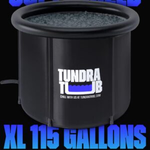 TUNDRA TUB XL Cold Plunge - 115 Gallon Ice Bath for Athletes & Recovery | Cold Therapy Pod includes Cover, Travel Bag, Ice Pack, Pump, Thermometer & Beanie | Recover & Boost Energy | USA Based (TTXL1)