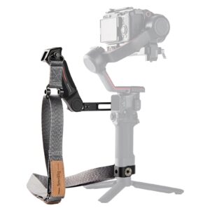 smallrig adjustable sling handgrip gimbal sling handle w/shoulder strap for dji rs 3 / rs 3 pro/rs 2 stabilizer, ergonomic grip for low angle shots - 4383