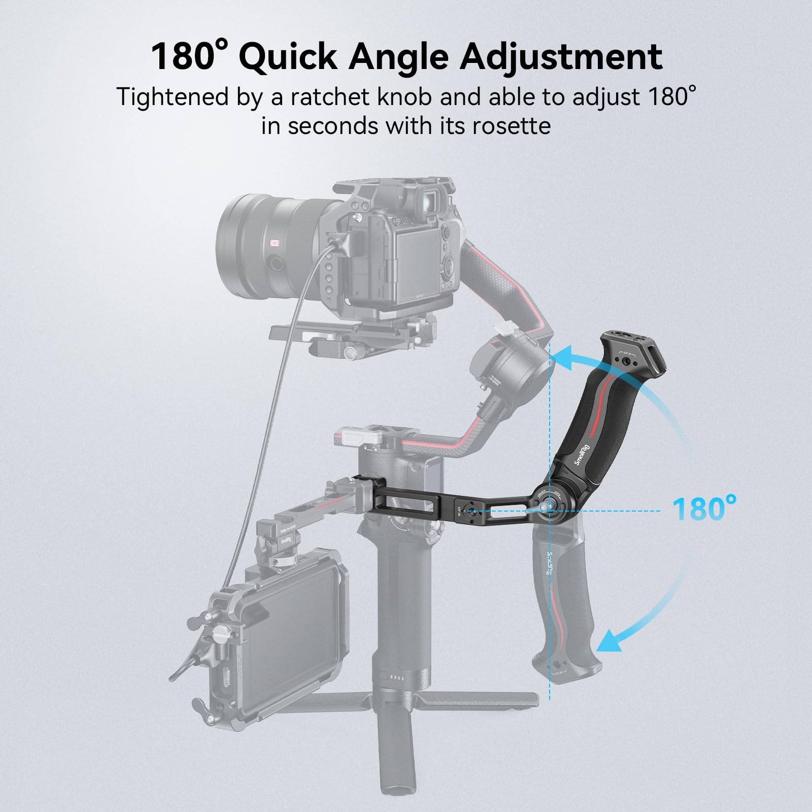 SmallRig Adjustable Sling Handgrip Gimbal Sling Handle w/Shoulder Strap for DJI RS 3 / RS 3 Pro/RS 2 Stabilizer, Ergonomic Grip for Low Angle Shots - 4383