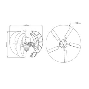 OLONETO 2KW Vertical Axis Wind Turbine with Controller 12V/24V Home Outdoor Wind and Solar Complementary System Breeze Start (Color : 2KW, Size : 12V)