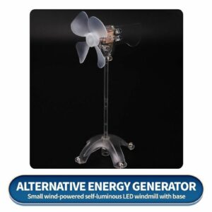 OLONETO Mini Wind Turbine LED Teaching Tool with Base Micro Wind Turbine Alternative Energy Generator (Color : C)