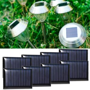 8PCS Mini Portable Solar Panel Cells - 5V 30MA Polycrystalline Silicon Charger Epoxy Plates DIY Toy Materials - Mini Solar Epoxy Charger Panels