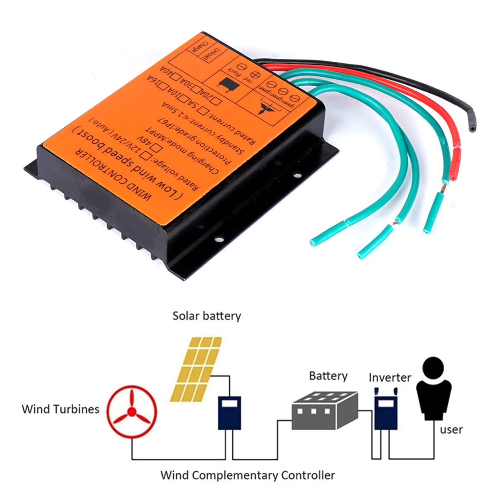 100W-3000W MPPT Wind Turbine Charge Controller, 12V 24V AUTO 48V Water Proof Regulator for Small Windmill Generator,220v