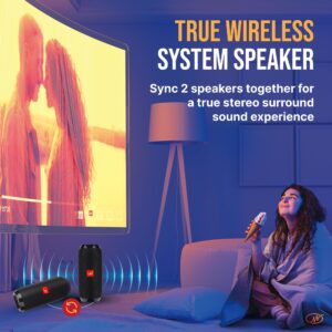 WALLA SOUND Bluetooth Speaker & FM Radio - IPX5 Waterproof Portable Wireless Speaker with BT 5.3, Stereo Sound, Micro SD Card MP3 Player, TWS Pairing & Built-in Mic for Home, Outdoors, Travel