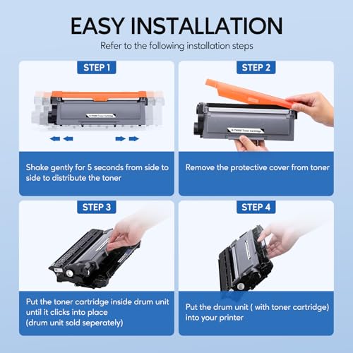 WEAREC Compatible Toner Cartridge & Drum Unit Replacement for Brother TN660 TN-660 TN630 DR630 Work with HL-L2300D HL-L2360DW DCP-L2520DW MFC-L2700DW MFC-L2740DW Printer (Black, 3 Pack)