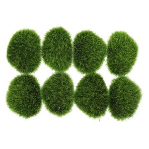 vintorky 8pcs artificial moss faux green stones aquarium fake balls plants flower micro landscape stone artificial stones fairy gardens ornament moss for crafts fake for container foam rock