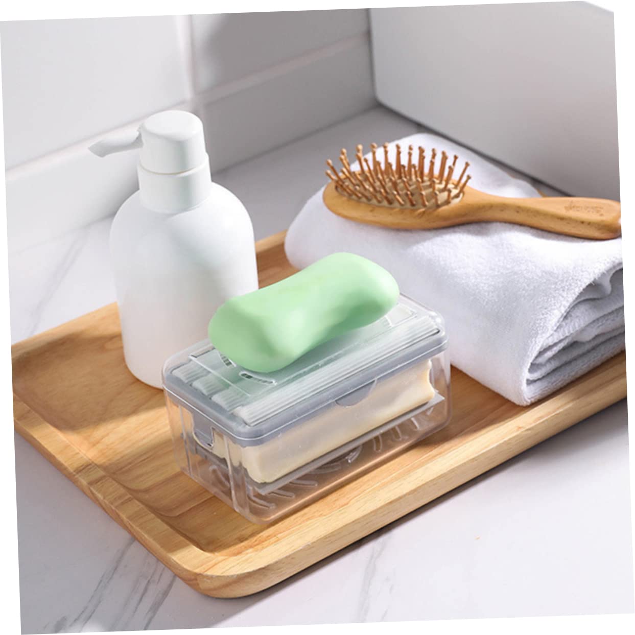 SWOOMEY Box soap Box Travel Laundry soap Plastic Container soap Travel Container Dispenser Container Lip Gloss Container soap bar Holder bar soap foaming soap Dispenser Portable pp Makeup