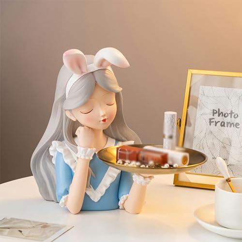 XINGYUANHE Princess Tray Storage Decoration Craft Balloon Girl Statues Home Accessories for Cabinet Living Room Birthday Gift