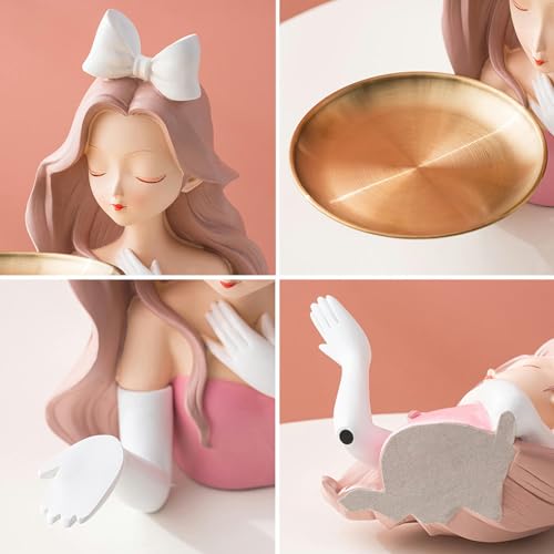 XINGYUANHE Princess Tray Storage Decoration Craft Balloon Girl Statues Home Accessories for Cabinet Living Room Birthday Gift