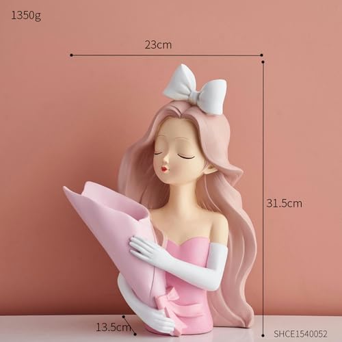 XINGYUANHE Princess Tray Storage Decoration Craft Balloon Girl Statues Home Accessories for Cabinet Living Room Birthday Gift