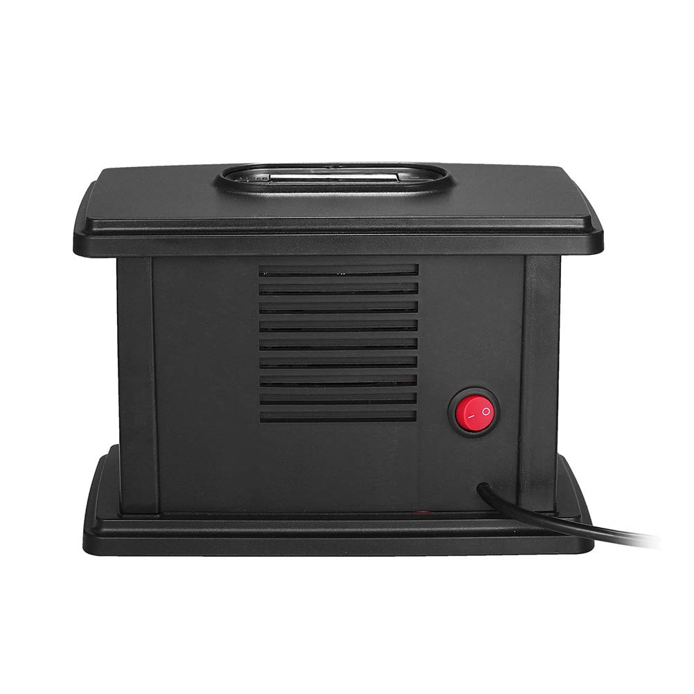 Atyhao Mini Electric Fireplace Tabletop Portable Heater Room Heater, Reali stic Flame Effect, ABS Body, Cozy (Black)