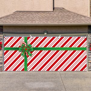 Hosuly 6.6 x 16ft Double Christmas Garage Door Banner Large Merry Christmas Hanging Backdrop Decorations Indoor Outdoor Christmas Garage Door Cover for Xmas Holiday Party (Candy Boxes Style)