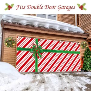 Hosuly 6.6 x 16ft Double Christmas Garage Door Banner Large Merry Christmas Hanging Backdrop Decorations Indoor Outdoor Christmas Garage Door Cover for Xmas Holiday Party (Candy Boxes Style)