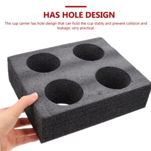 2Pcs Takeout Coffee Cup Bottle 8 Cup Carry Holder Black Takeout Cup Holders Foam Hot or Cold Drinks Cup Trays to Go Drink Holder for Package Delivery Service/162 (Color : Black 8 Hole ( Color : Black