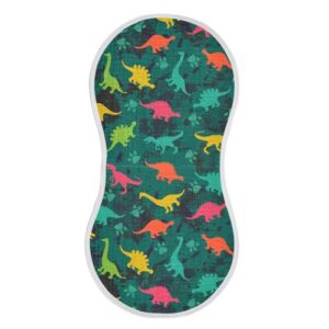 vvfelixl Dinosaurs Footprints Burp Cloths for Baby Boy Girls Baby Washcloths Burp Rags 1 Pack Green