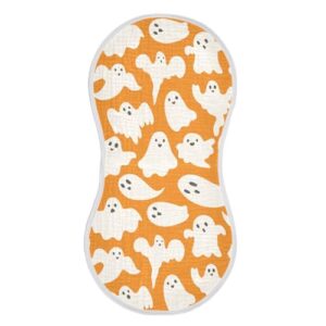 vvfelixl muslin burp cloths doodle cute ghosts haloween baby washcloths for baby girl boys 2 pack orange