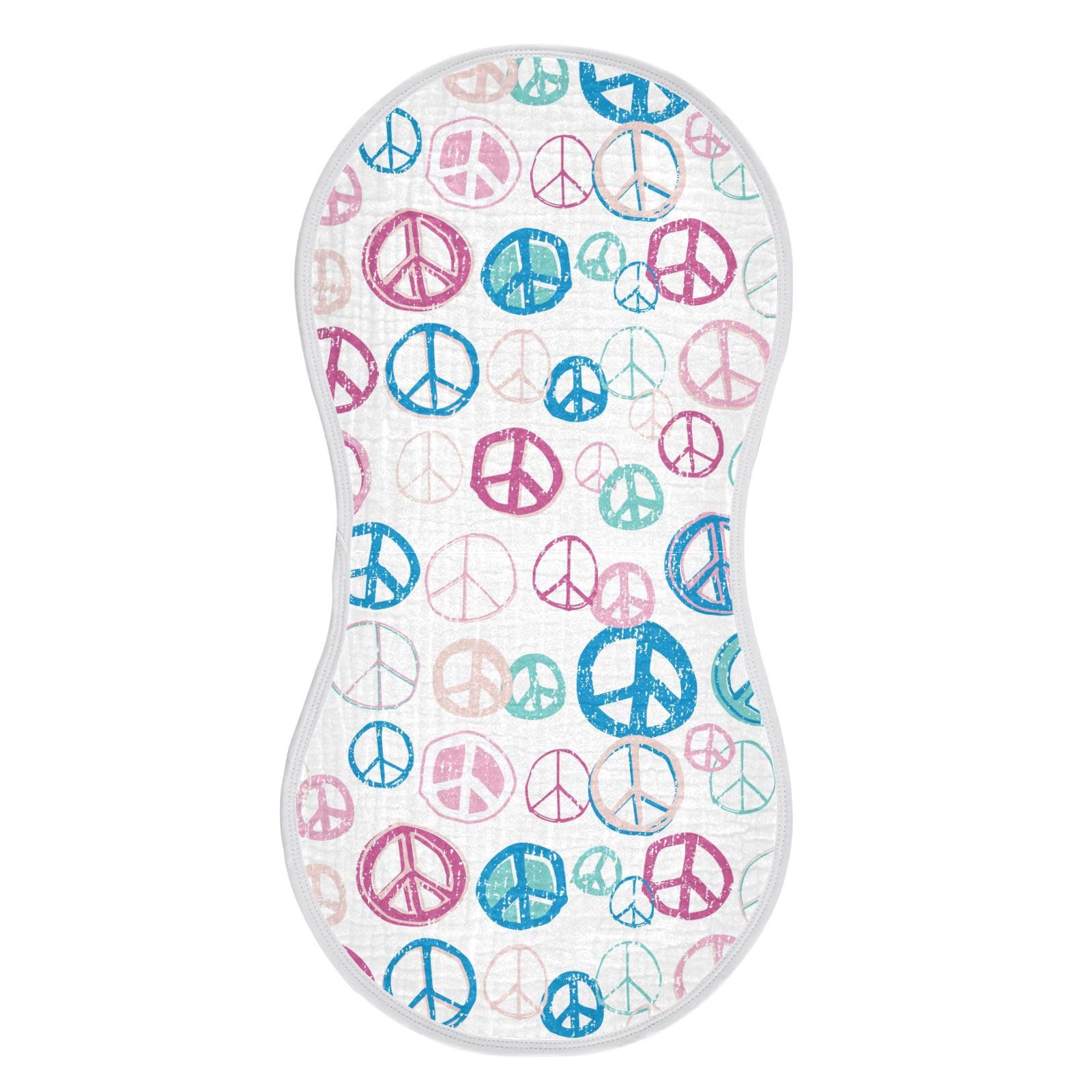 vvfelixl Baby Burp Cloths Peace Sign Baby Newborn Cotton Burping Cloths Set Baby Washcloths 4 Pack