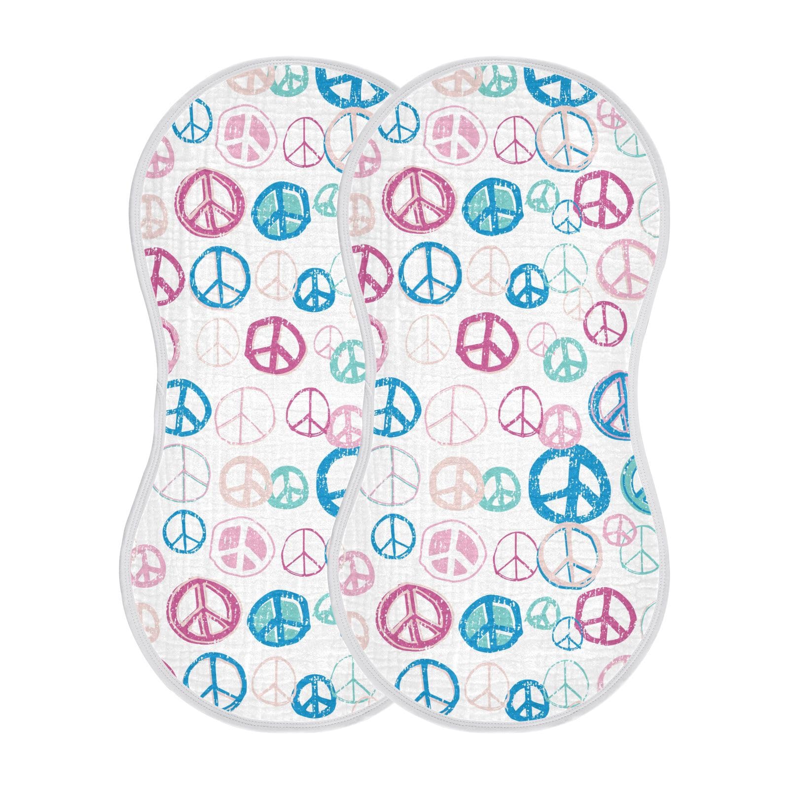 vvfelixl Baby Burp Cloths Peace Sign Baby Newborn Cotton Burping Cloths Set Baby Washcloths 4 Pack