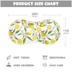 vvfelixl Muslin Burp Cloths Lemon Flowers Baby Washcloths for Baby Girl Boys 2 Pack White