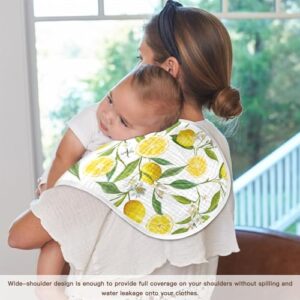 vvfelixl Muslin Burp Cloths Lemon Flowers Baby Washcloths for Baby Girl Boys 2 Pack White