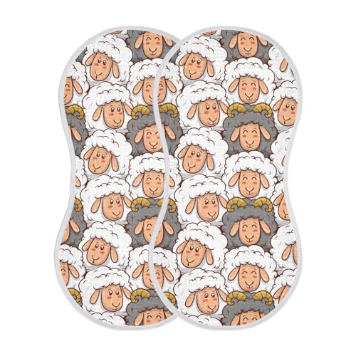 vvfelixl Cute Sheep Burp Cloths for Baby Boy Girls Baby Washcloths Burp Rags 1 Pack