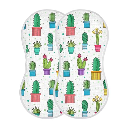 vvfelixl Lovely Green Cacti Burp Cloths for Baby Boy Girls Baby Washcloths Burp Rags 1 Pack