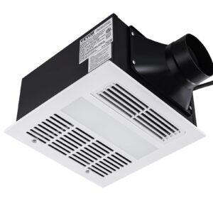 vevor bathroom exhaust fan, 1500w heating, 110 cfm high-efficiency ventilation, 1.5sones low noise operation, remote control, energy-saving bathroom ceiling fan, attic access needed