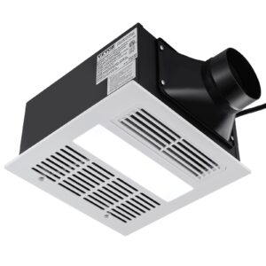 VEVOR Bathroom Exhaust Fan, 1500W Heating, 110 CFM High-Efficiency Ventilation, 1.5sones Low Noise Operation, Remote Control, Energy-Saving Bathroom Ceiling Fan, Attic Access Needed