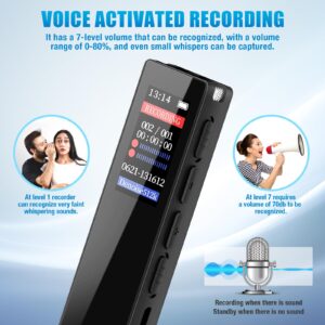 64GB Digital Voice Recorder with Playback, Dual-Microphone Noise Reduction, 30 Hours Audio Recorder, Voice Activated Recorder with MP3, Password, A-B Repeat, for Lectures, Classes, Meetings(n3)