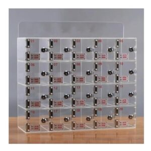 cell phone storage locker, classroom phone organizer with keys, with keys acrylic cell phones storage cabinet, wall-mounted cabinet pocket office classroom gym box ( color : clear-a , size : 30 grids