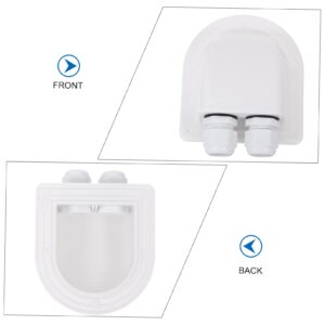 Yardwe 3pcs Dual Cable Entry Box Cable Gland Cable Entry Gland Holder Roof Wire Auto Wire Entry Gland Dual Holes Cable Entry Dual Hole Cable Entry Wire Cable Rv White Wiring Abs