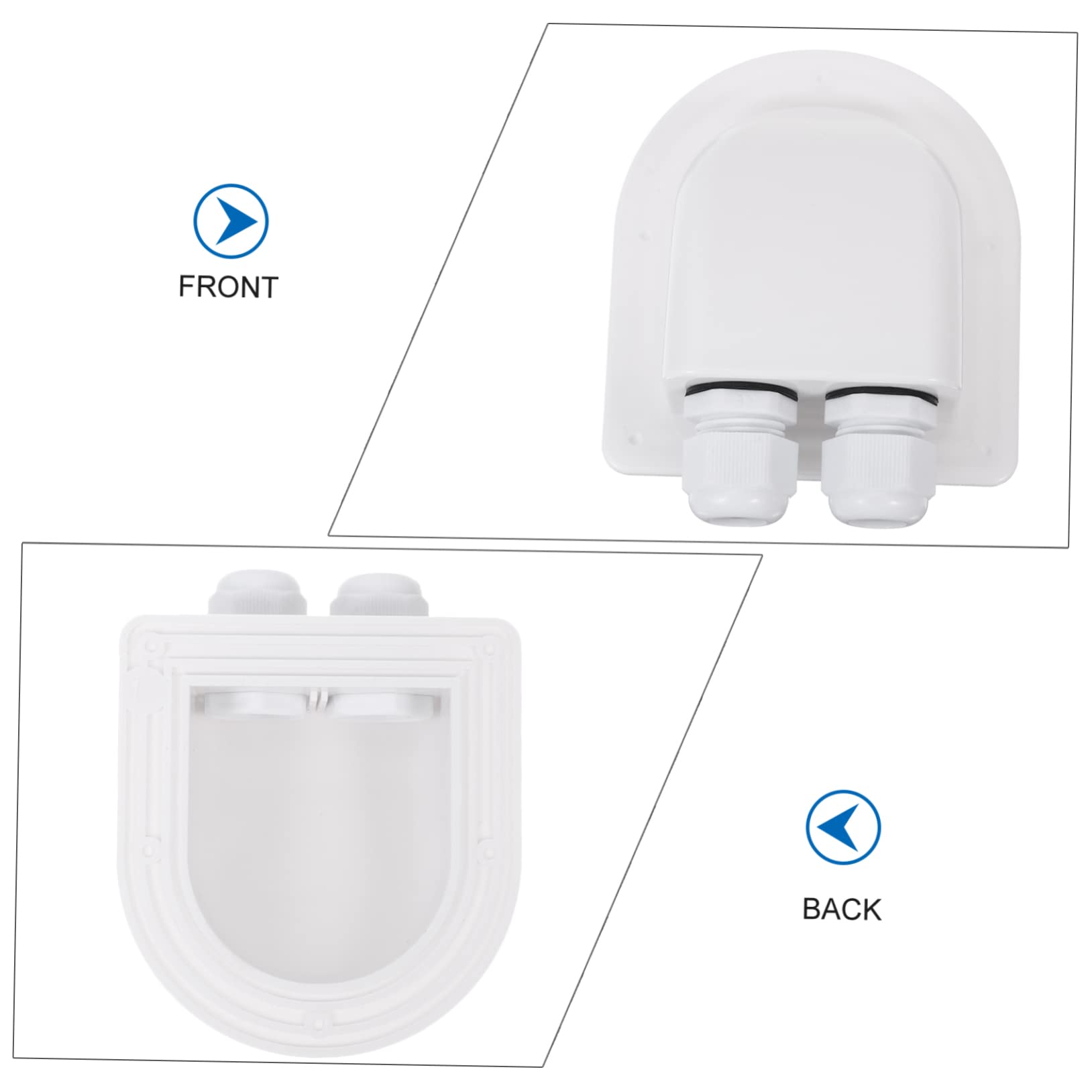 Yardwe 3pcs Dual Cable Entry Box Cable Gland Cable Entry Gland Holder Roof Wire Auto Wire Entry Gland Dual Holes Cable Entry Dual Hole Cable Entry Wire Cable Rv White Wiring Abs