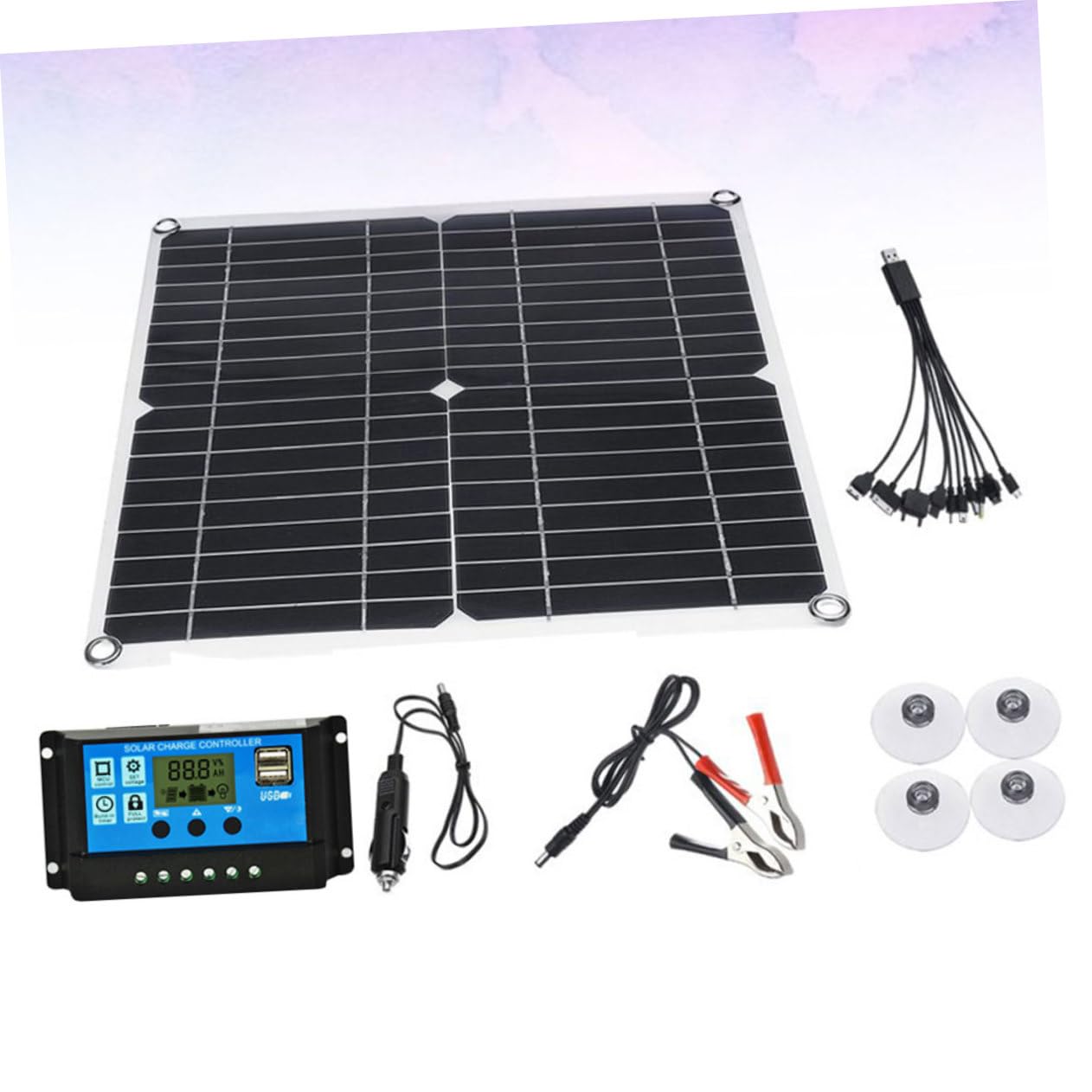 Yardenfun 1 Set Solar Panel Controller Set Solar Battery Maintainer Outdoor Solar Charger Solar Cell Panel with Controller USB a Charger Solar Charger Panel The Pet Crystal Miniature V5