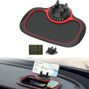 ycnasss multifunction car anti-slip mat auto phone holder, car phone mount silicone car pad mat, universal multifunction car dashboard mat with phone holder for phones, keys, gadgets