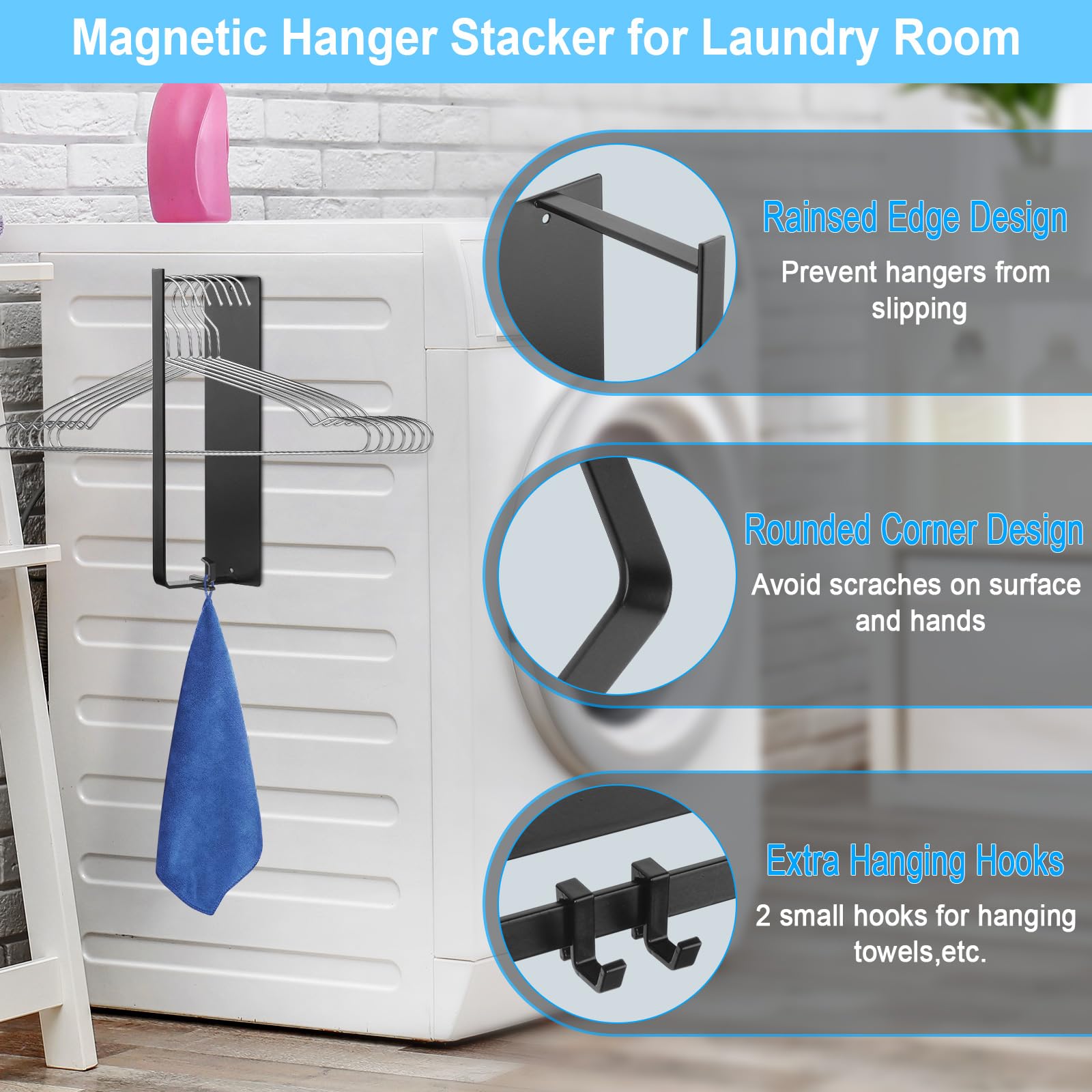 Magnetic Paper Towel Holder for Fridge, Toilet Paper Roll Holder Magnetic Paper Towel Rack Wall Mount and Hanger Organizer Magnetic Hanger Holder for Washing Machine Laundry Room Organization